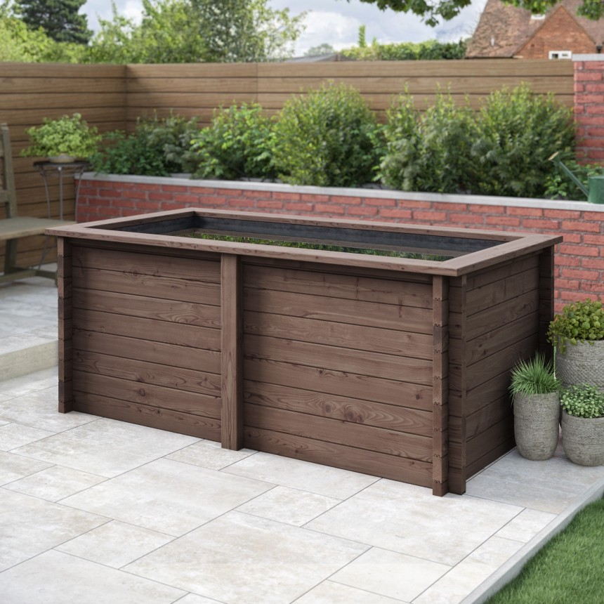 Raised Wooden Pond - Rectangular - 970mm Height - Rutland County Garden ...