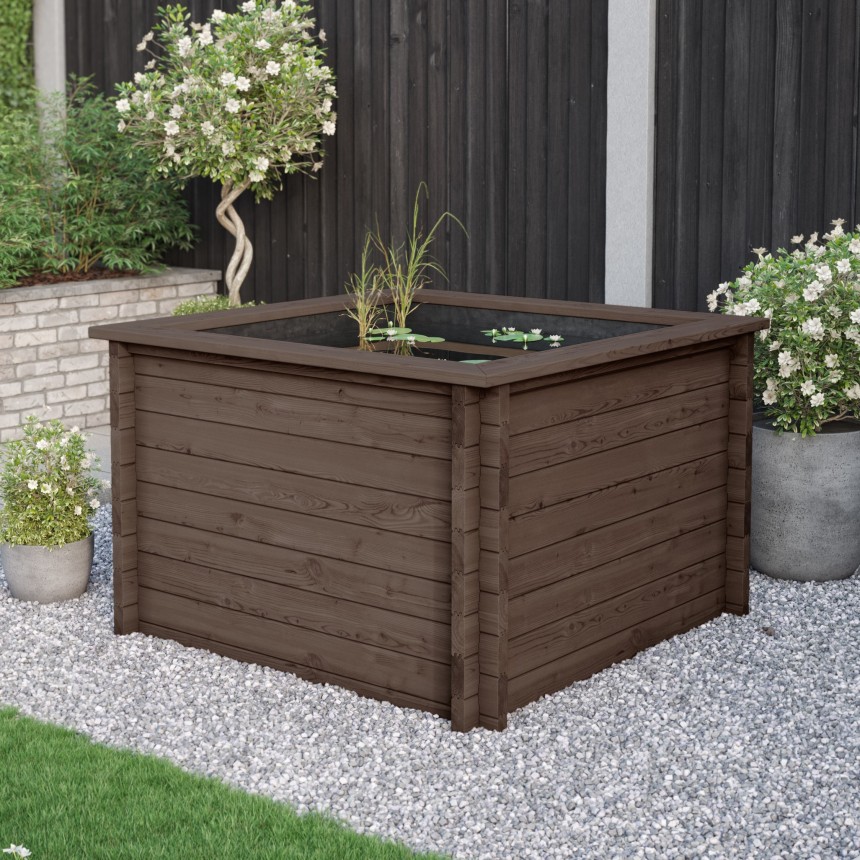 Raised Wooden Pond - Square - 970mm Height - Rutland County Garden ...