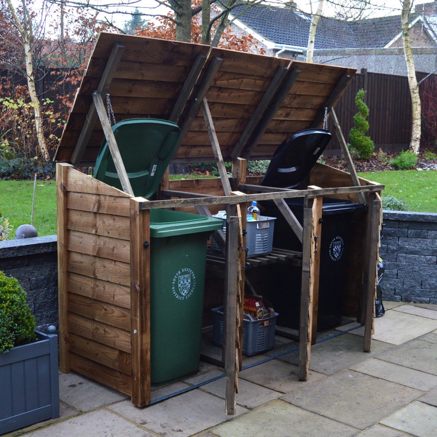 Morcott triple combo bin storage unit - Rutland County Garden Furniture