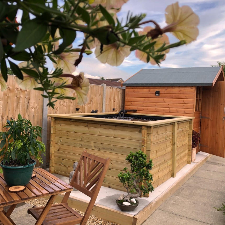 Raised Wooden Pond - Rectangular - 970mm Height - Rutland County Garden ...